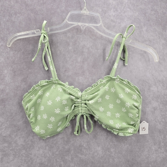 True Craft | Swim | 5 True Craft Green Floral Padded Ruffle Tie Bikini ...